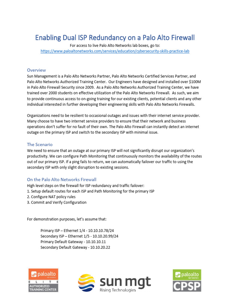 Lab13 Dual ISP Redundancy Lab | PDF