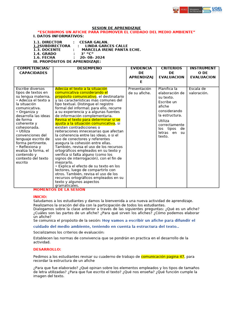 Sesion Com - Escribimos Un Afiche | PDF