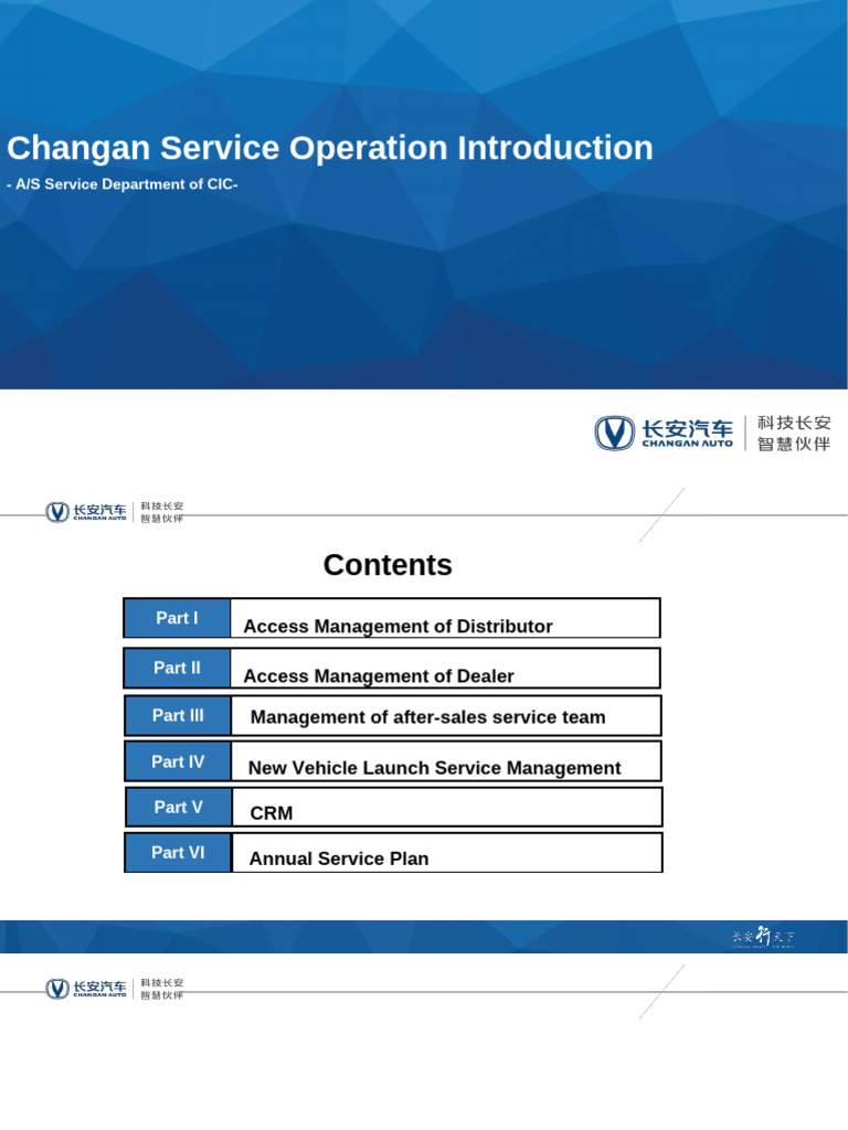 NEO-L04 Changan Service Operation Introduction-V3.0 | PDF