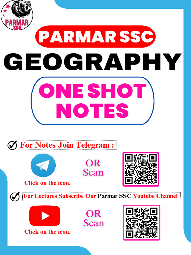 Geography One Shot Video Notes - Parmar - SSC | PDF