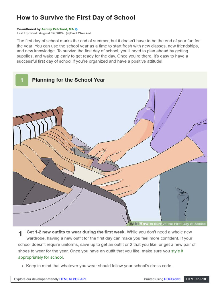 Survive The First Day of School | PDF