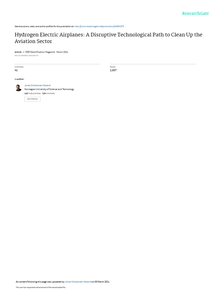 IEEE Emag HydrogenElectricAirplanes MAIN | PDF