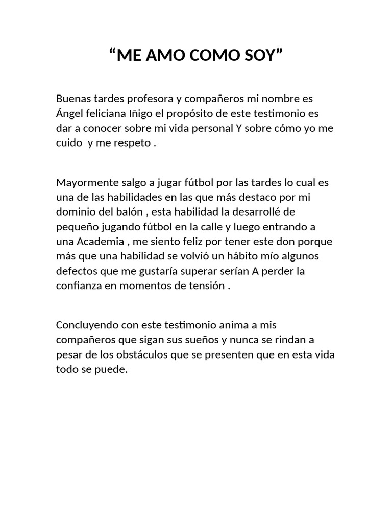 Me Amo Como Soy | PDF