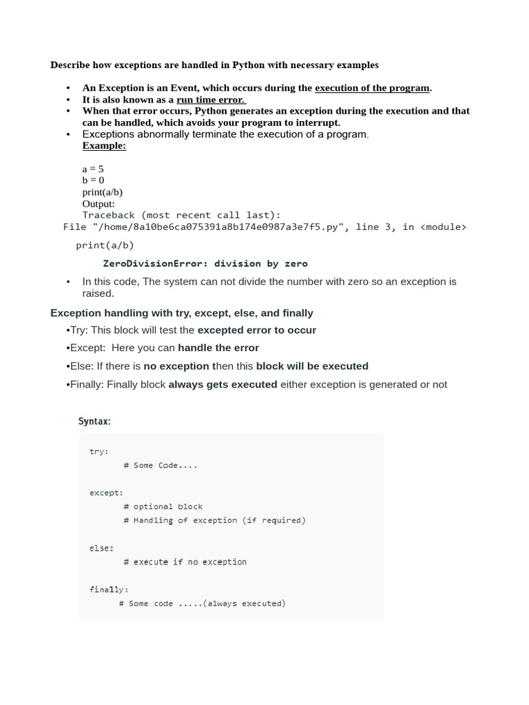 Exception Handling | PDF Exception Handling | PDF