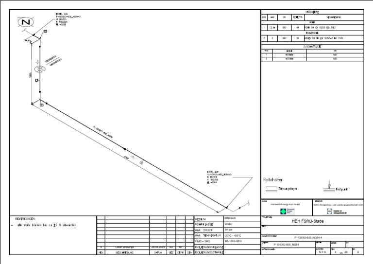 HEH FSRU-Stade: Erdgas NG84 84 Bar - 20°C - +50°C P-100003-600 - NG84-4 ...