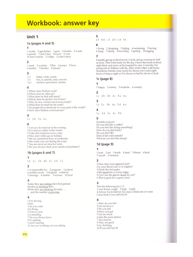 Pre-Intermediate WB AnswerKey | PDF