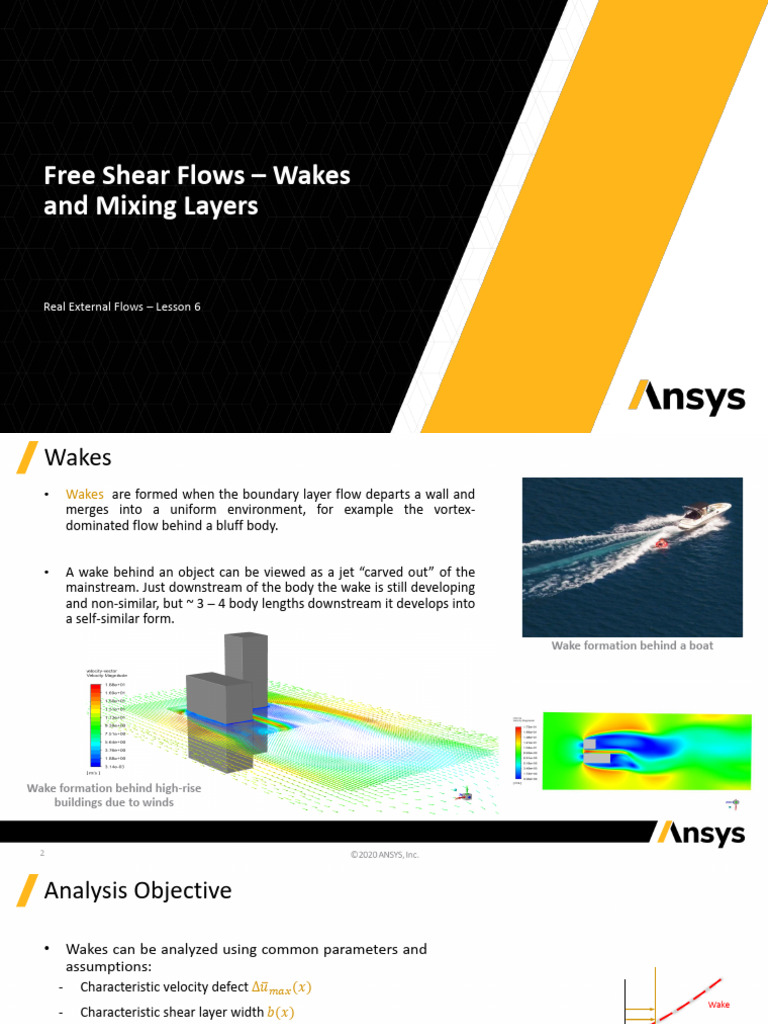 Free Shear Flows Wakes and Mixing Layers Lesson 6 Handout | PDF