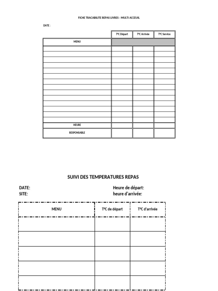 Fiche Repas Livraison Multi Accueil | PDF