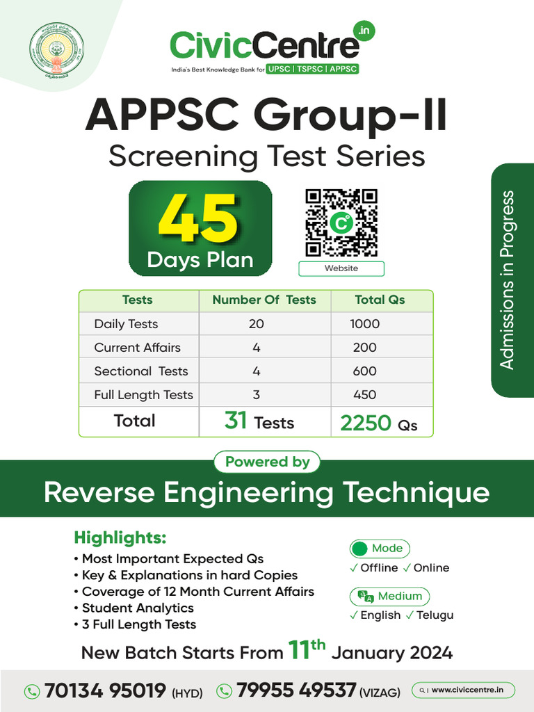 Days Plan: Number of Tests Tests Total Qs | PDF