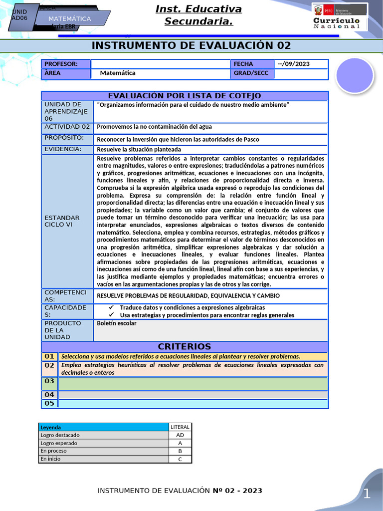 LC 2 Mat 2° Sem 02 - Unid 06 | PDF