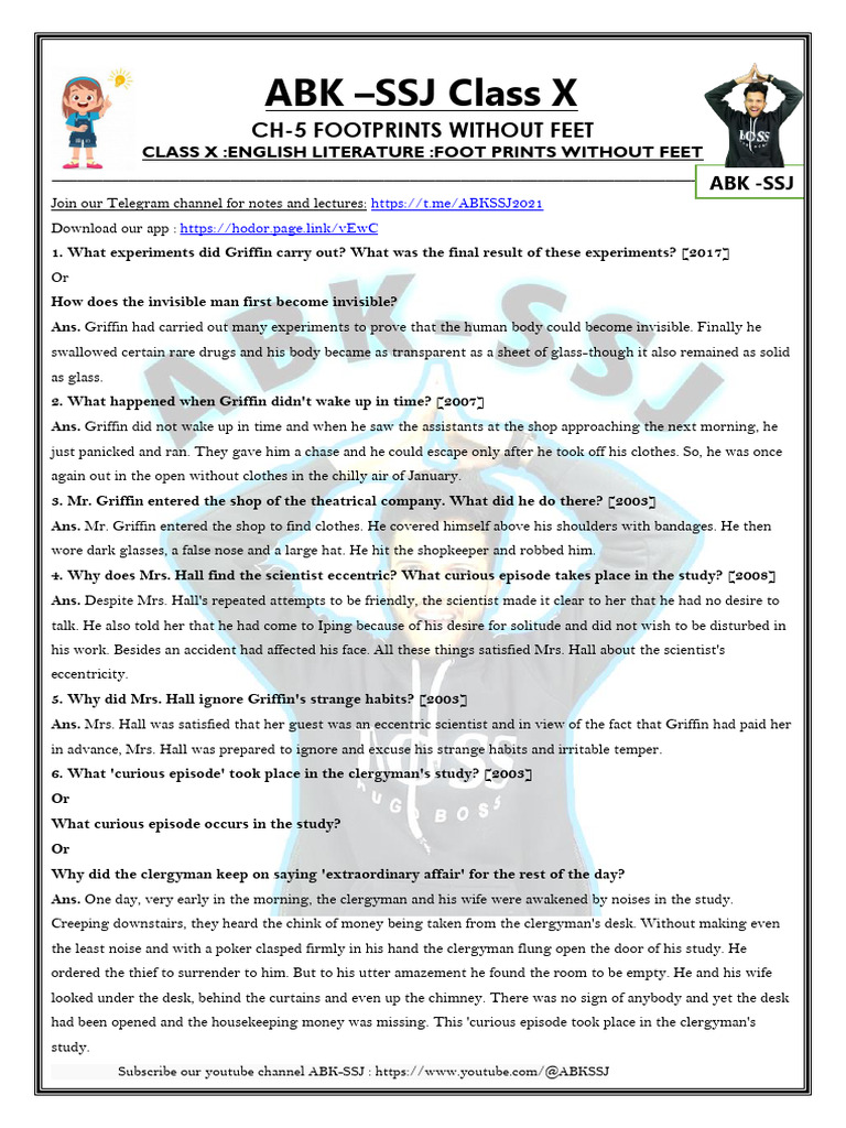 Ch-5 Footprints Without Feet | PDF