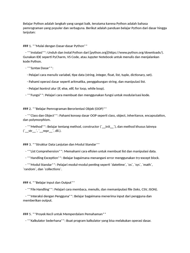 Belajar Python Adalah Langkah Yang Sangat Baik Pdf