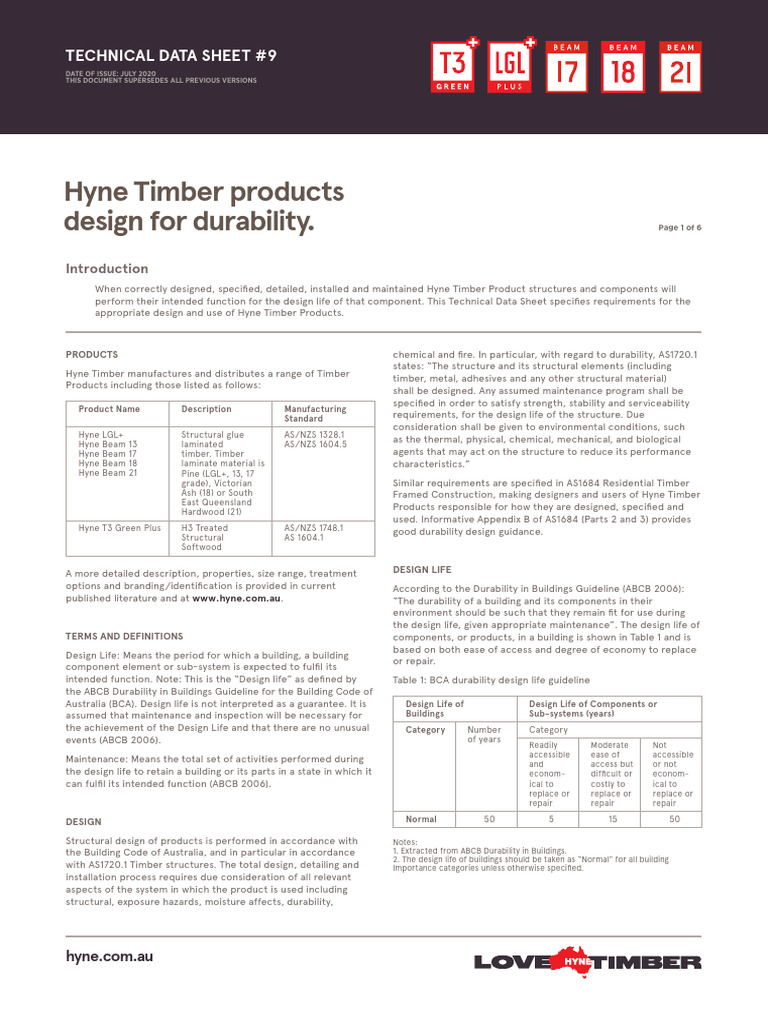 Hyne Timber TDS 9 - Hyne Timber Products Design For Durability | PDF