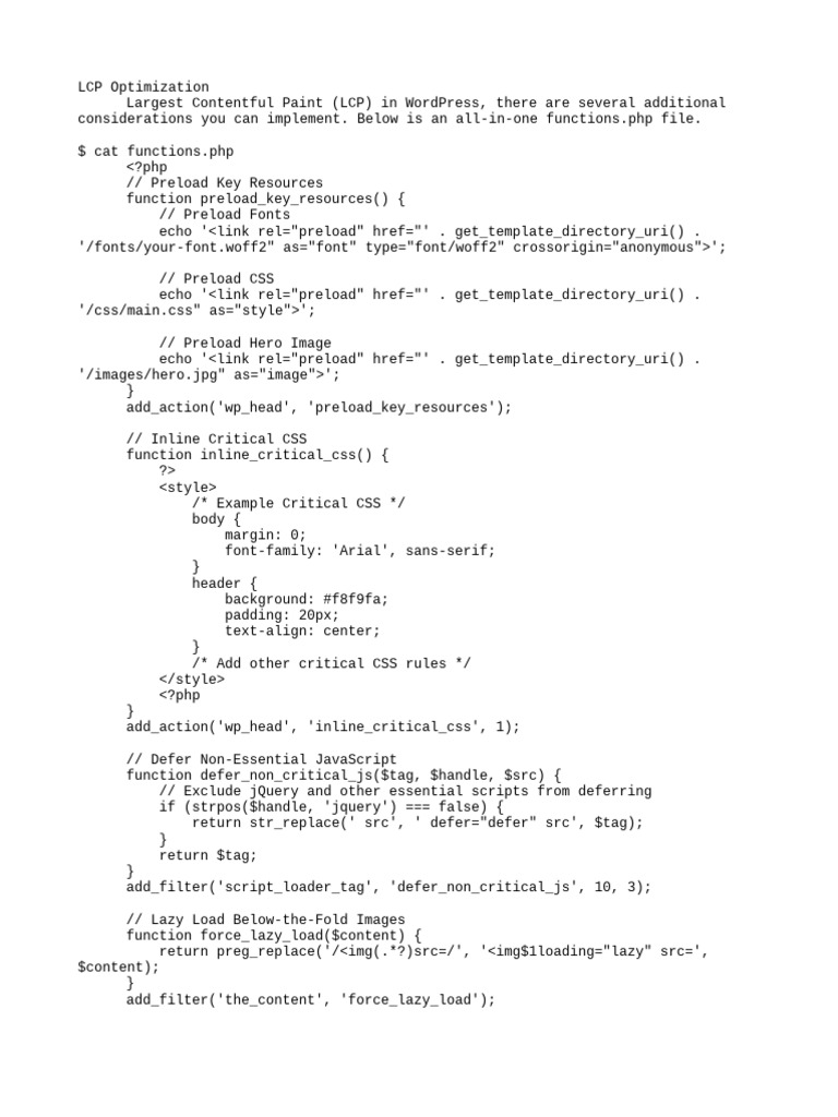 LCP Optimization | PDF