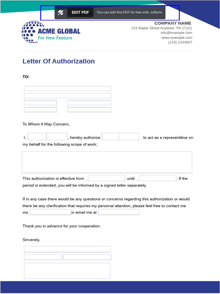 Letter of Authorization PDF | PDF