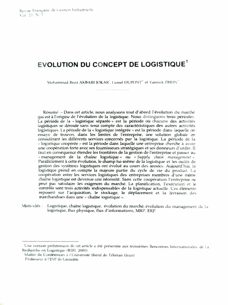 Logistique | PDF