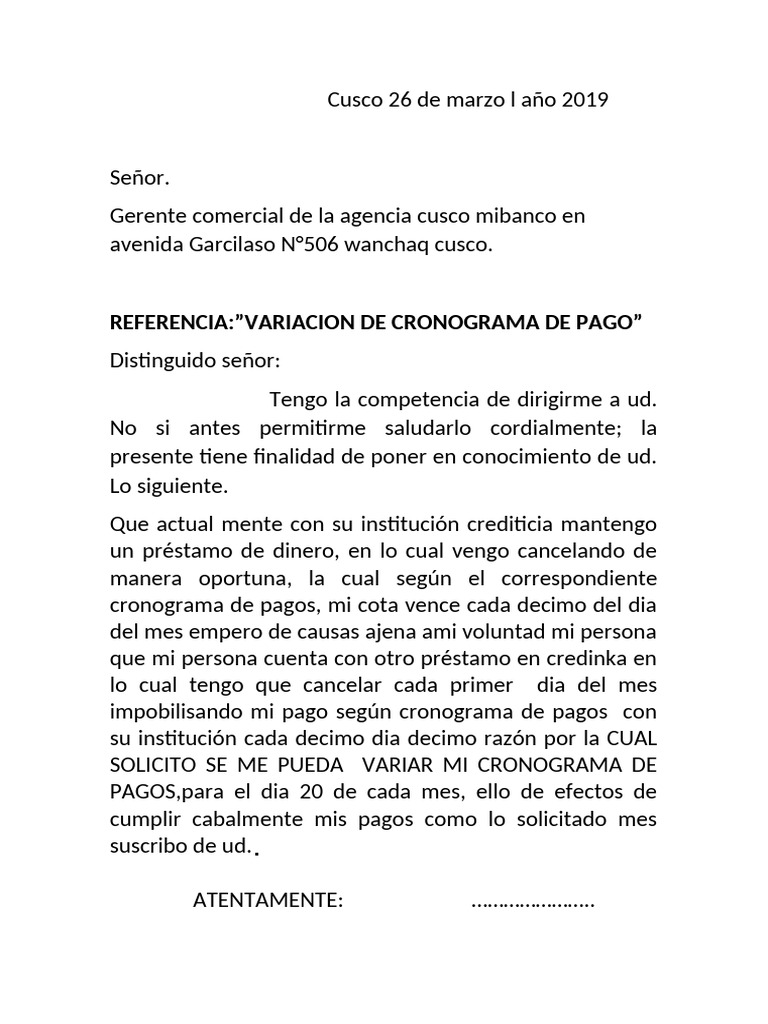 Carta para Banco | PDF