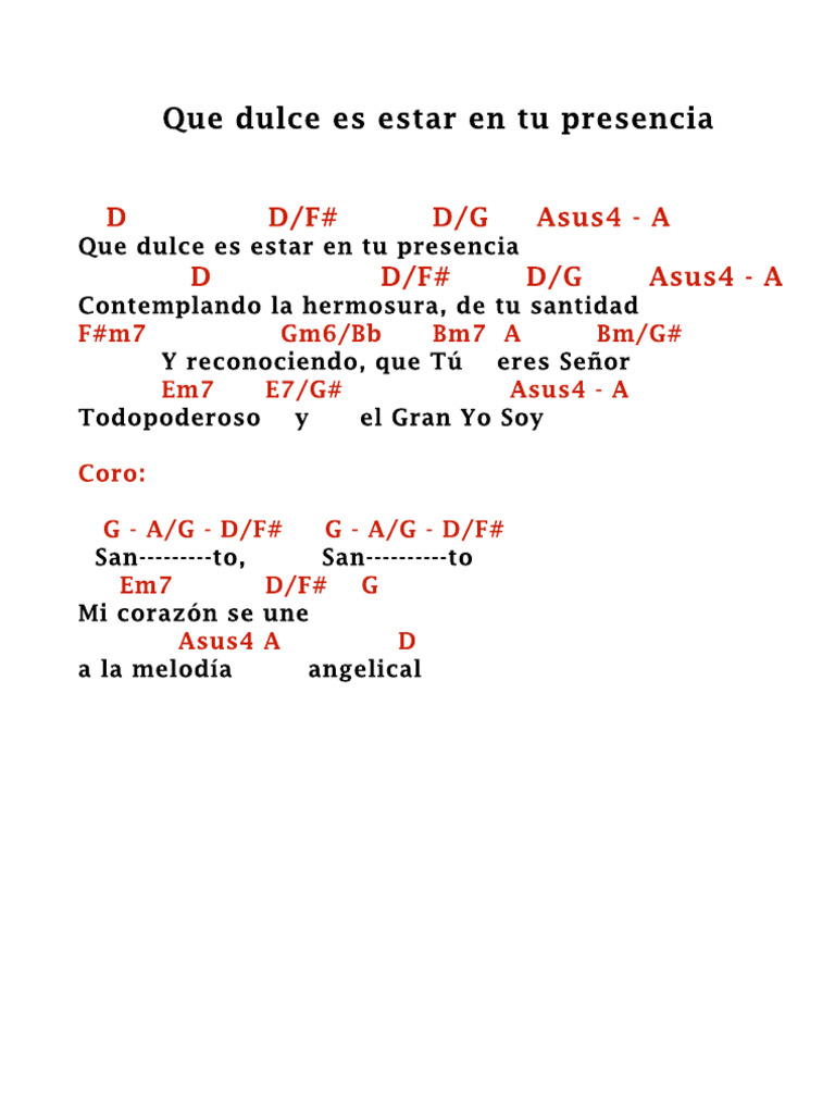 Que Dulce Es Estar en Tu Presencia | PDF