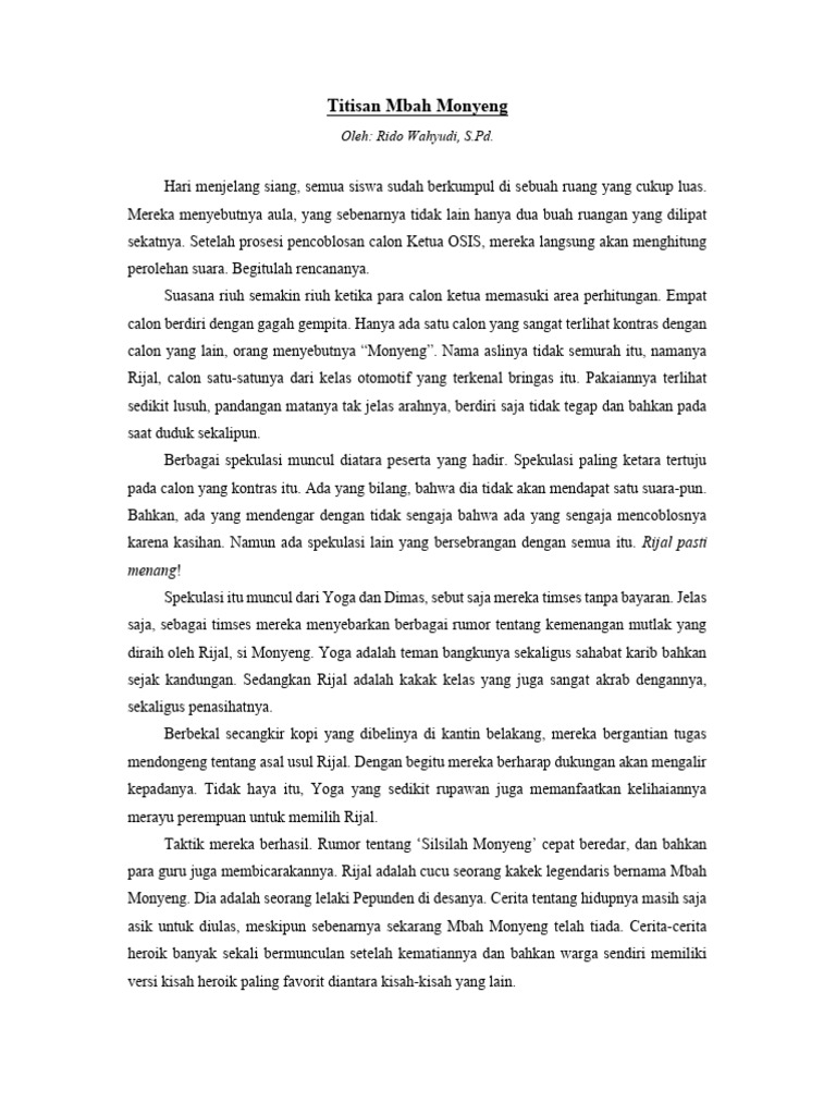 Titisan Mbah Monyeng | PDF