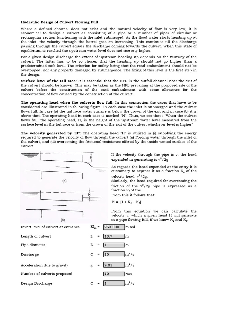 Critical Depth - Circular Pipe | PDF