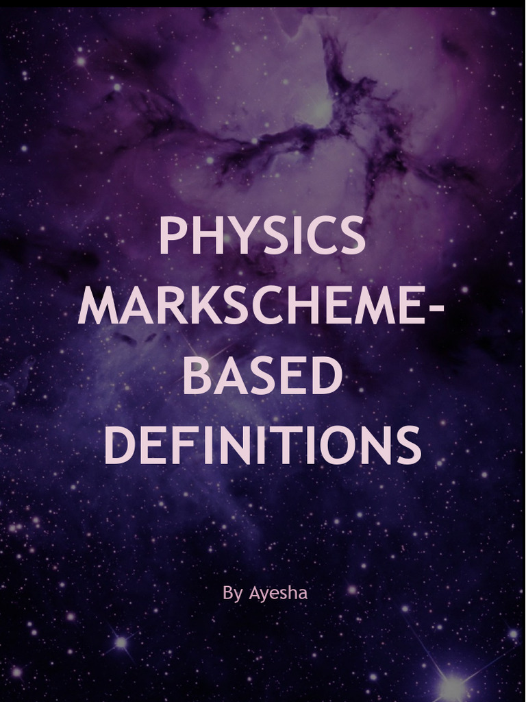 Physics Definitions | PDF