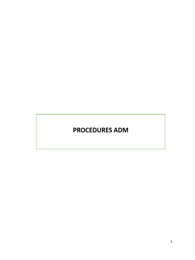 Procedures Adm | PDF