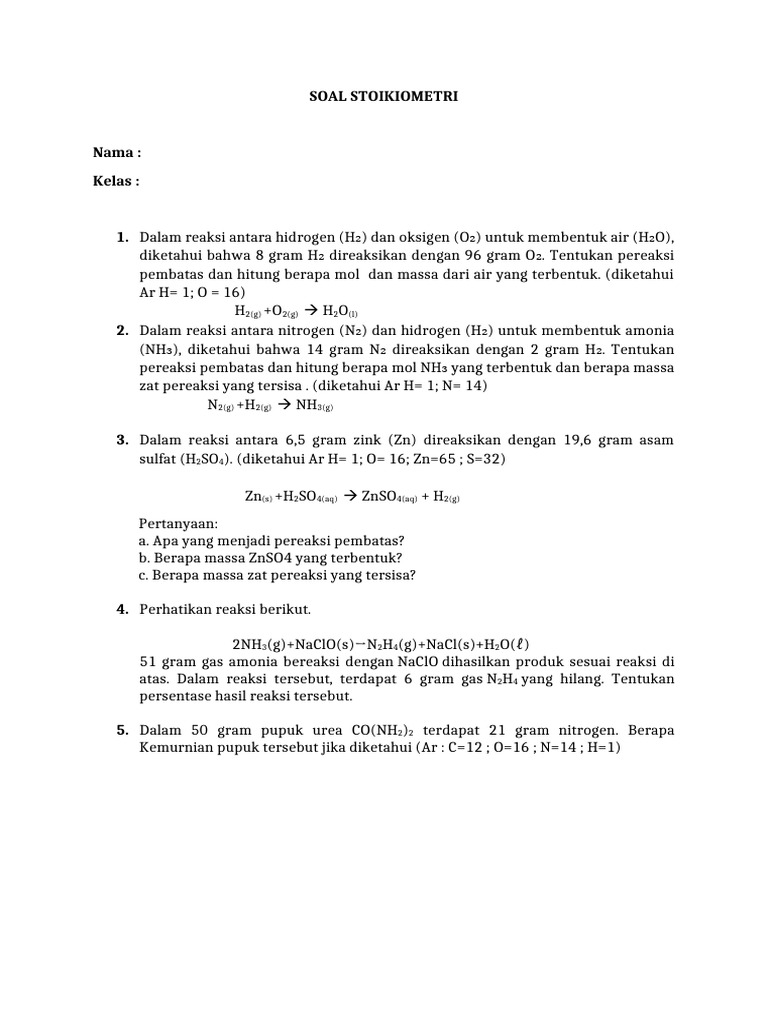 Soal Pereaksi Pembatas-2 | PDF