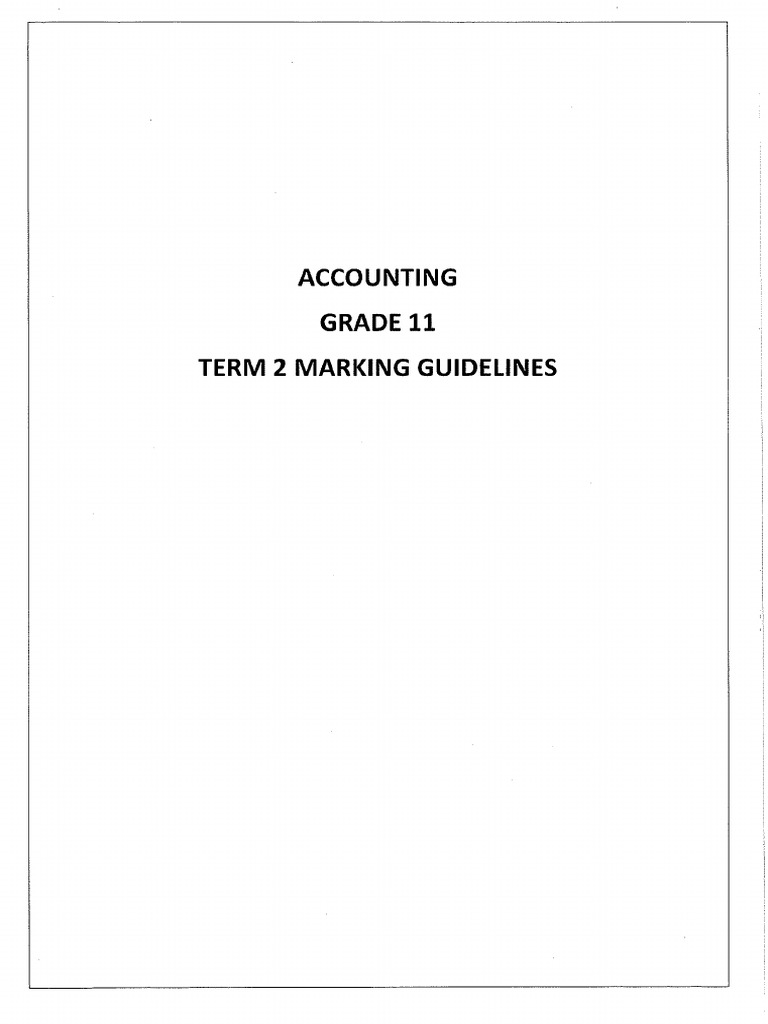 ACC Grade 11 Term 2 Content Marking Guidelines | PDF