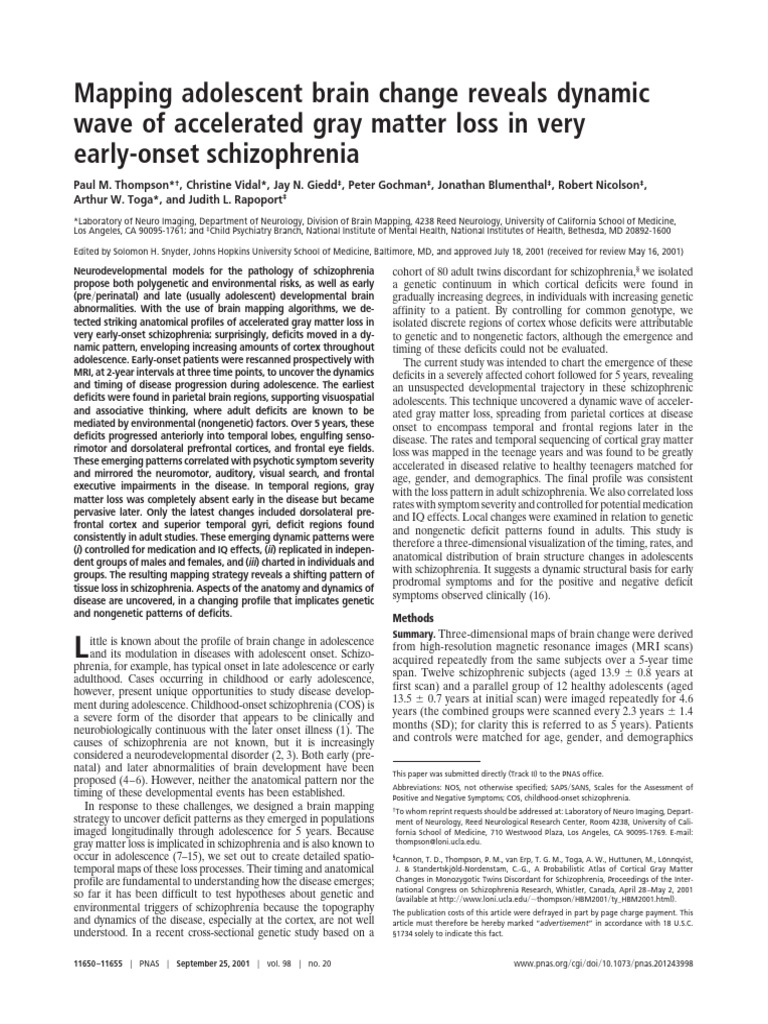 Adolescent Schizoph | PDF