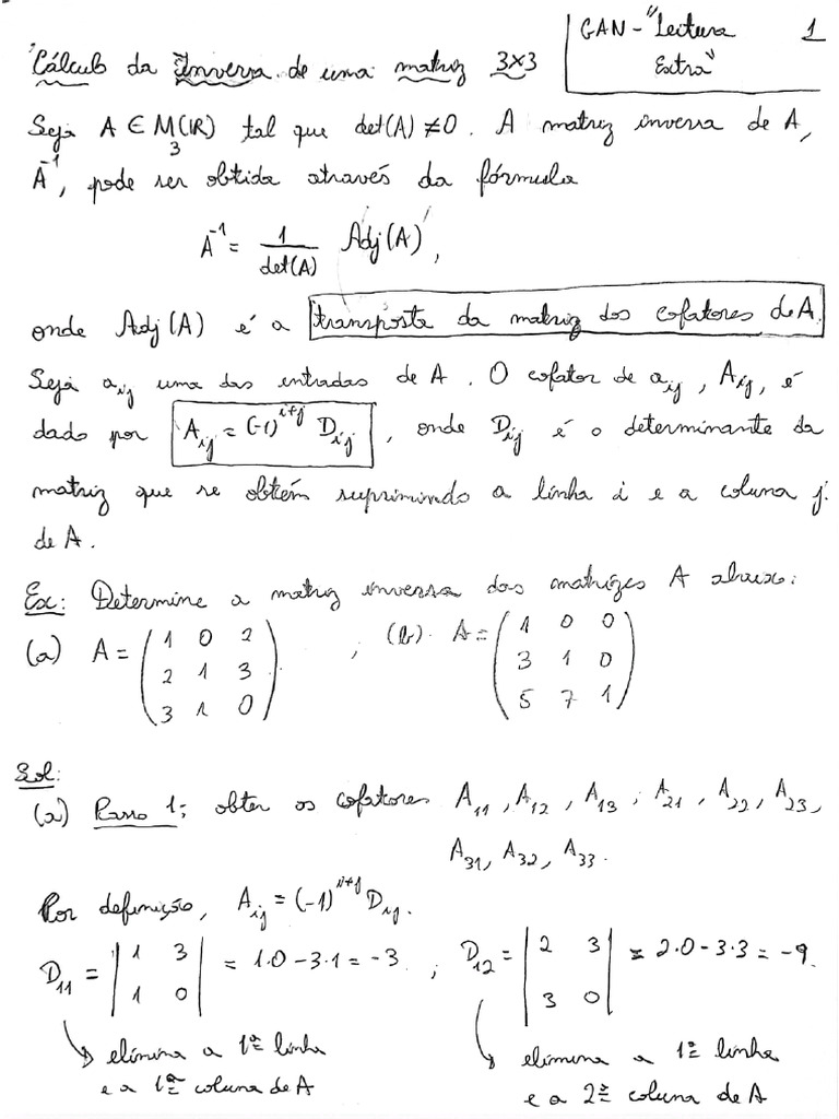 Como Calcular Matriz Inversa | PDF