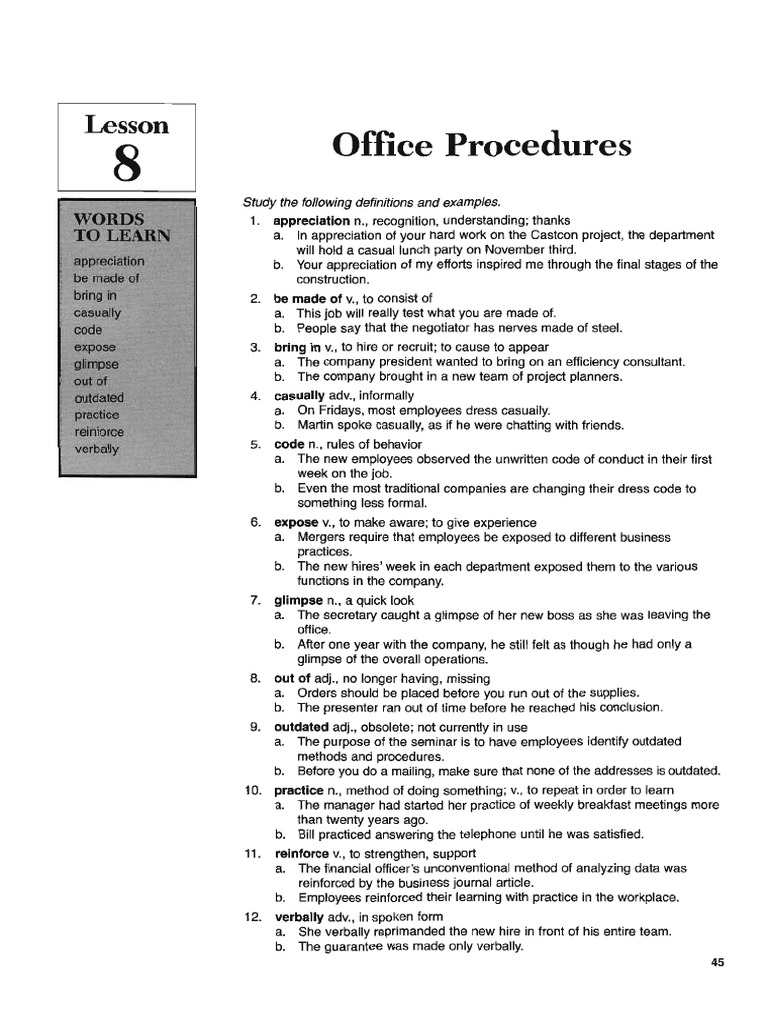 Lesson 8 Office Procedures | PDF