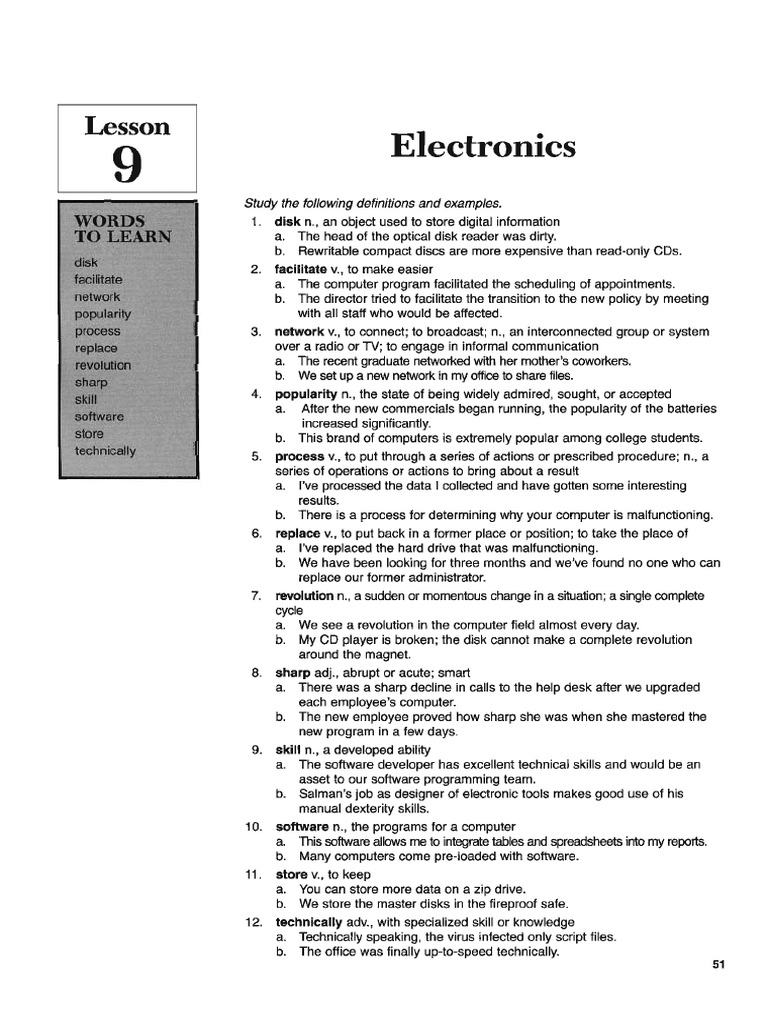 Lesson 9 Electronics | PDF