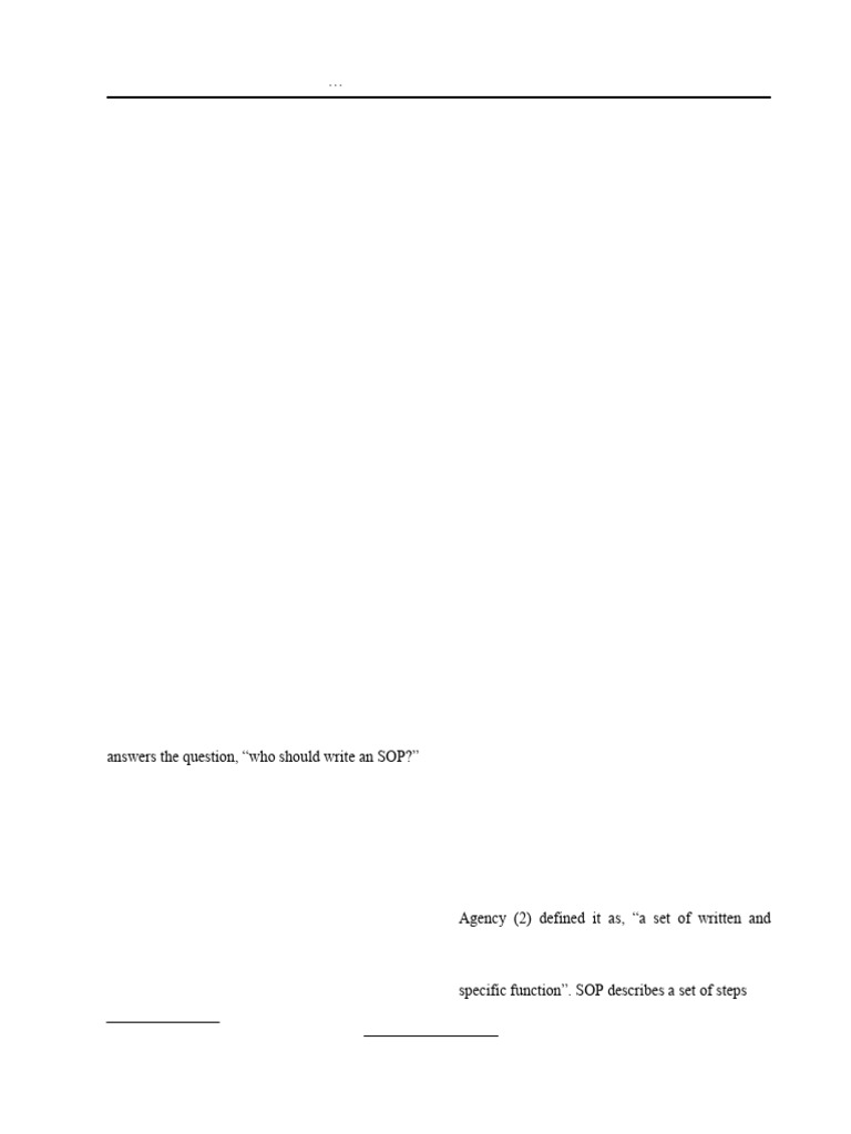 REVIEWING THE VALUES OF A STANDARD OPERATING PROCEDURE (Literature Review) | PDF