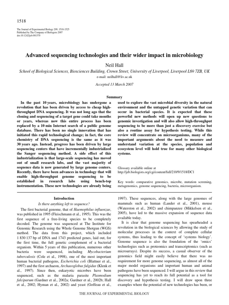 Hall JEB 2007 Sequencing | PDF