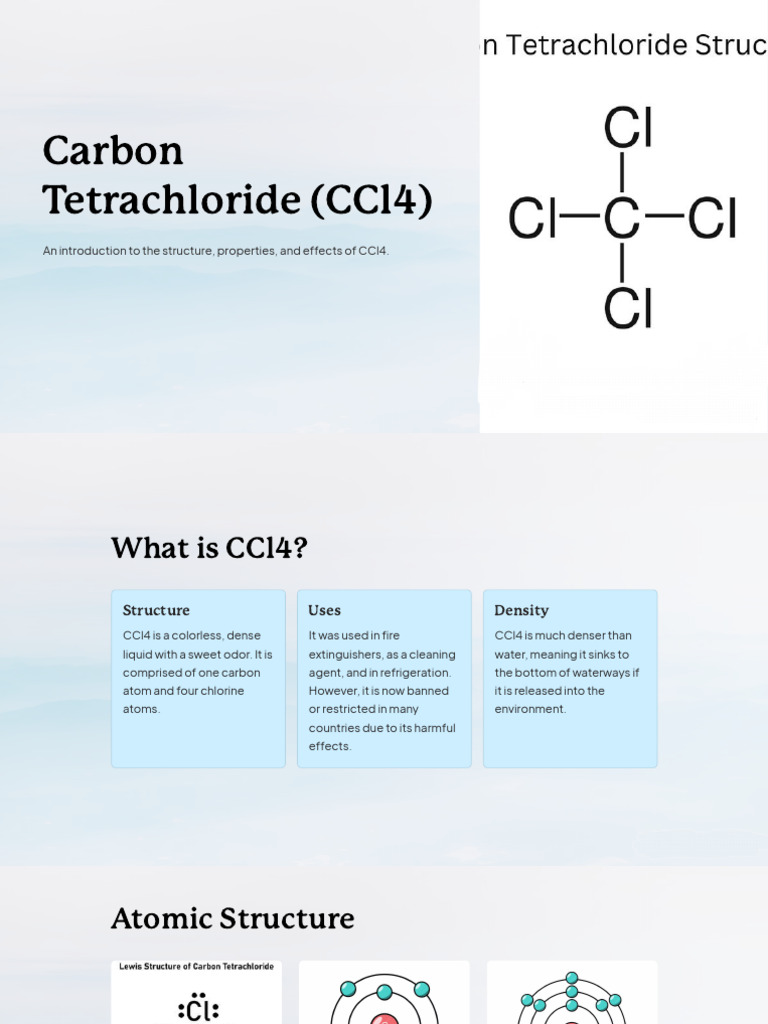 Carbon Tetrachloride CCl4 | PDF