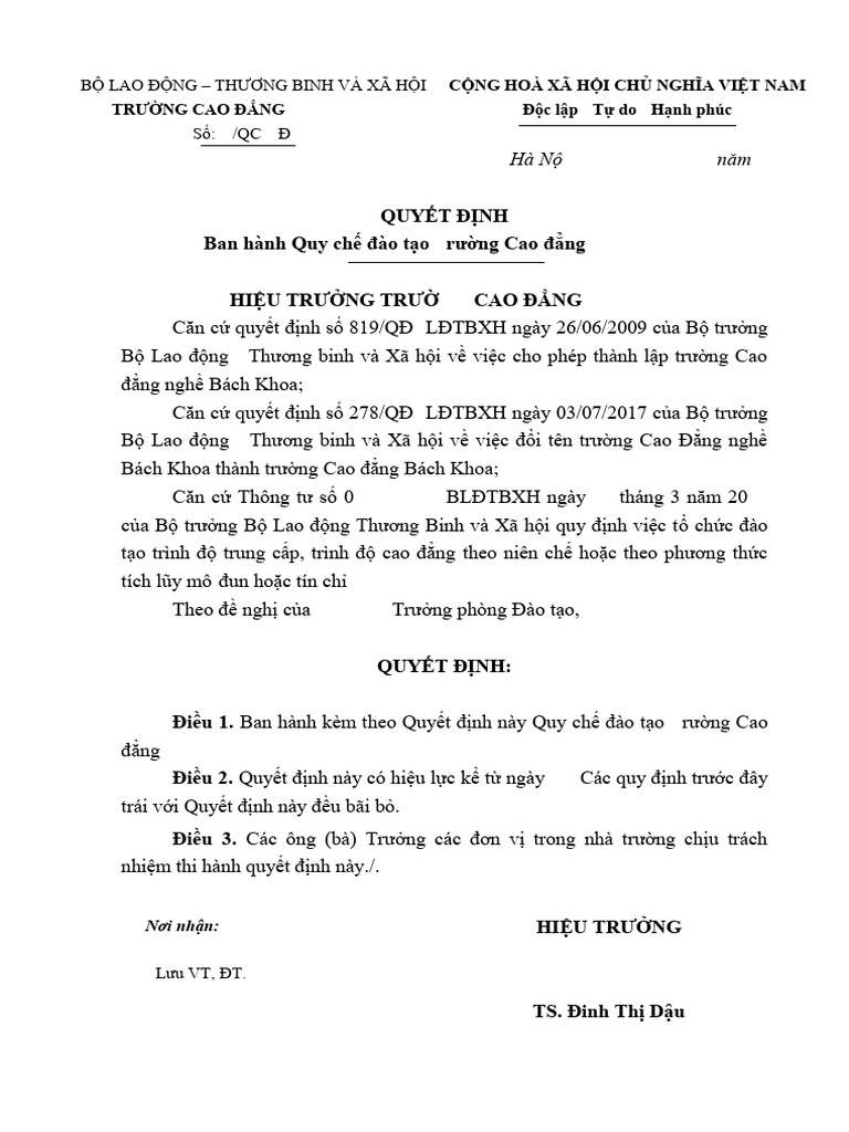 Quy Che Dao Tao | PDF