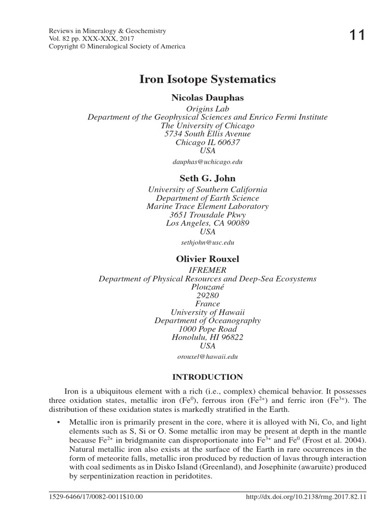 Iron-Isotope-Systematics Dauphas Reivew | PDF