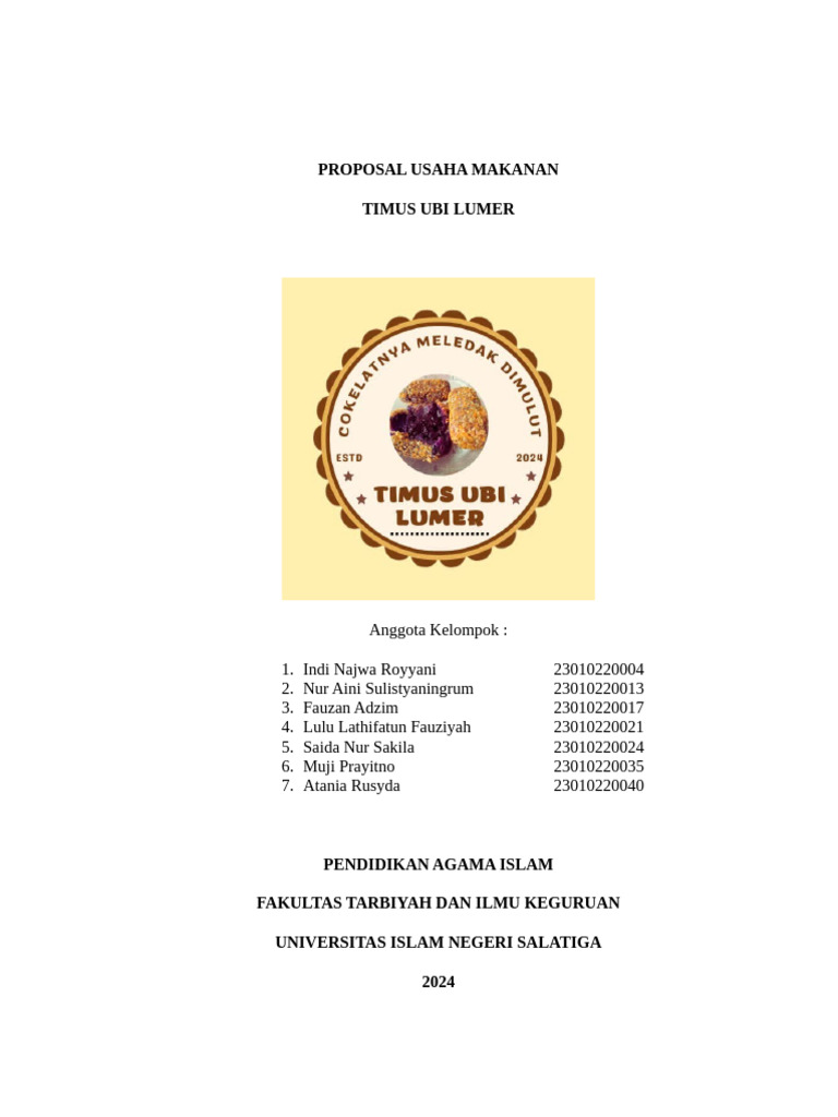 Proposal Usaha Makanan | PDF