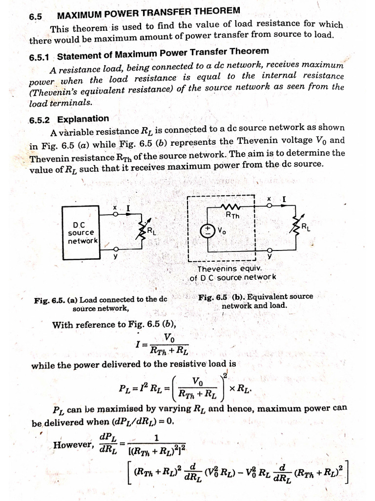 Maximum Power Transfer Theorem | PDF