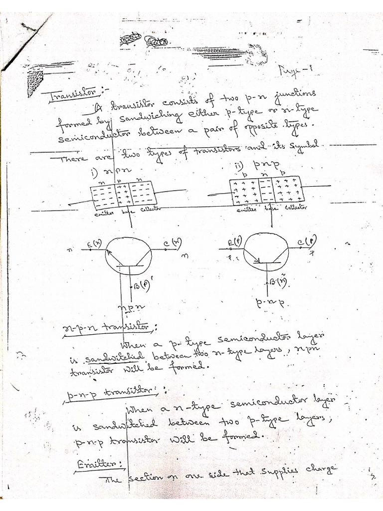 Notes of Transistor (BJT) | PDF