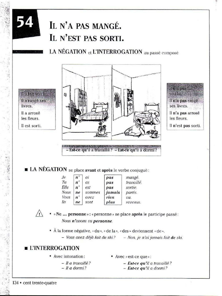 La Negation Au Passé Composé | PDF