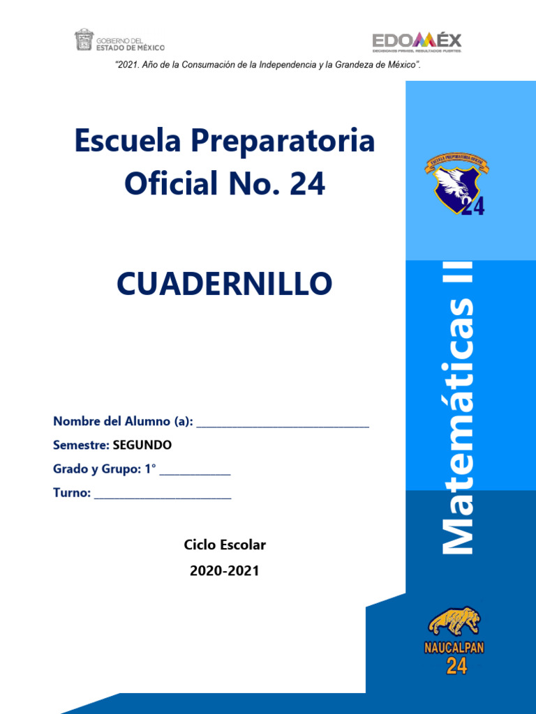 Cuadernillo MatemÃ¡ticas II - 2021 | PDF