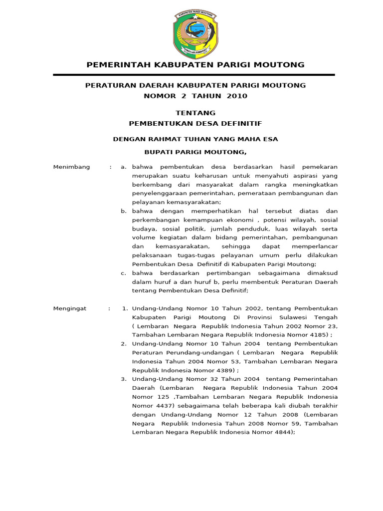 Desa Definitif Baru | PDF