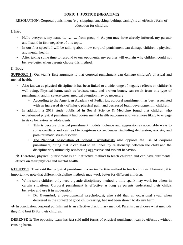 NEGATIVE TOPIC 1 JUSTICE 1st Edit | PDF