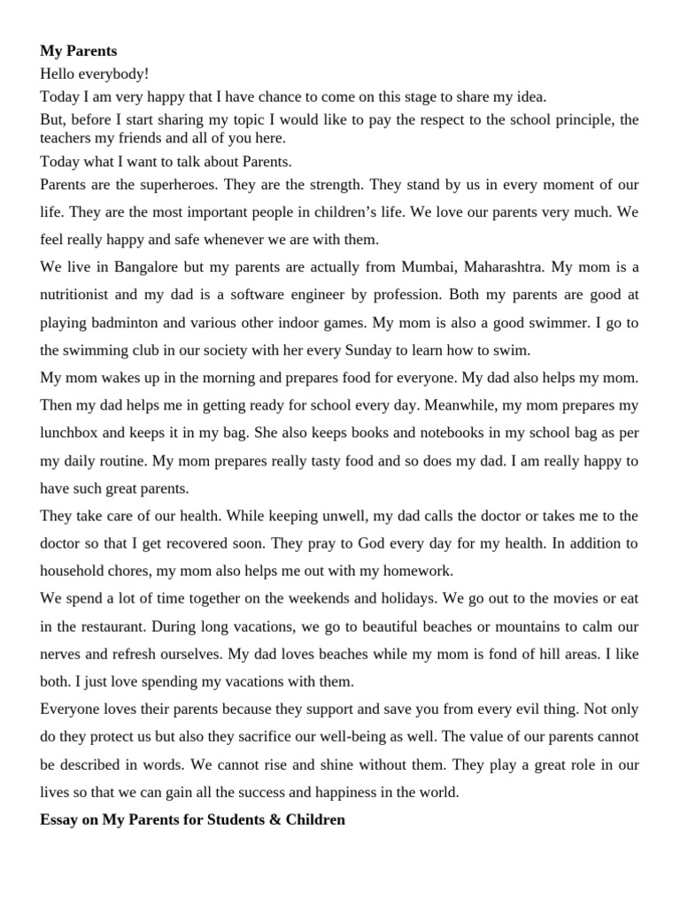 My Parents 2 | PDF