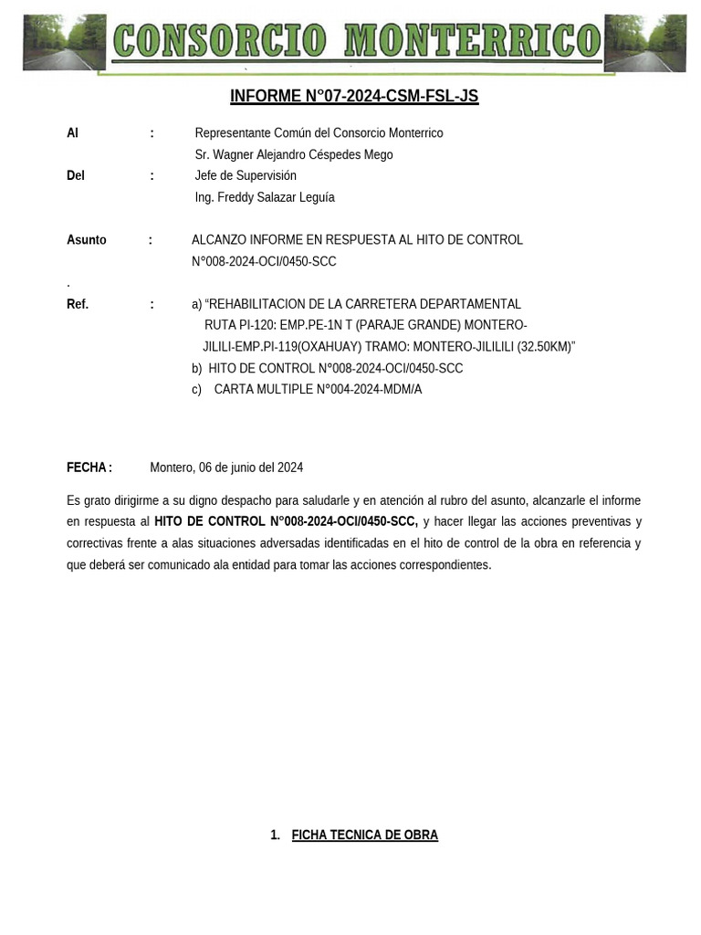 Informe N°07-2024 CSM - Responde A Contraloria. | PDF