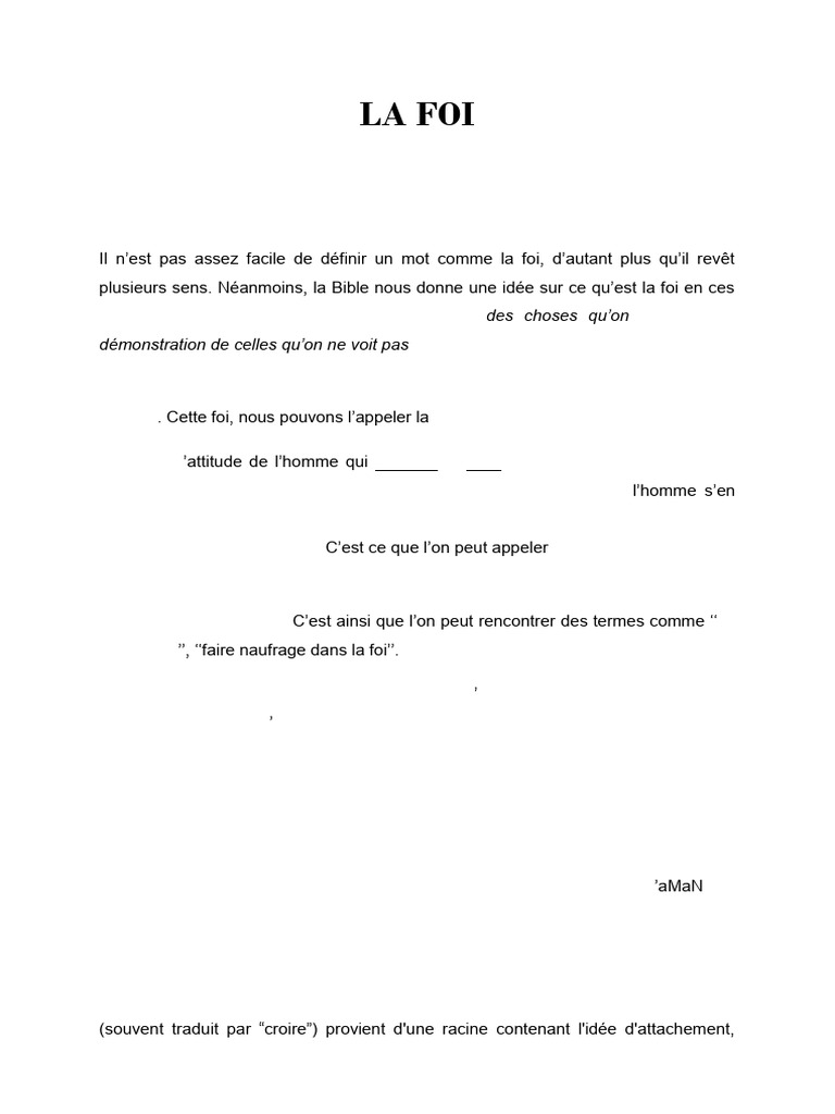 La Foi | PDF