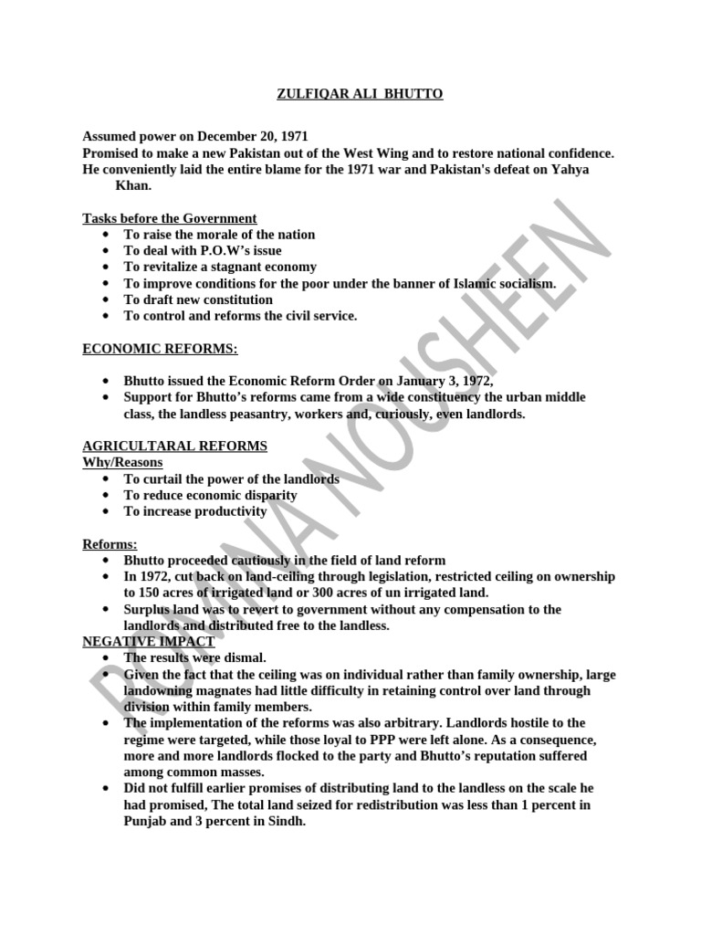 Bhutto Notes1 | PDF