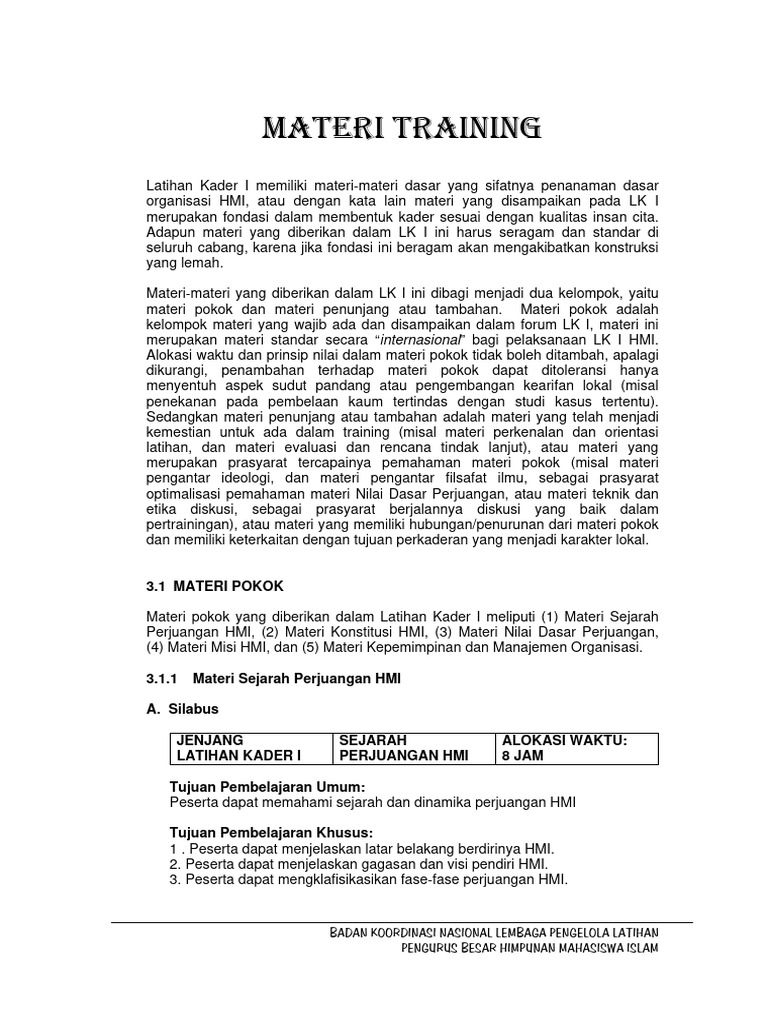 Materi Basic Training Hmi | PDF