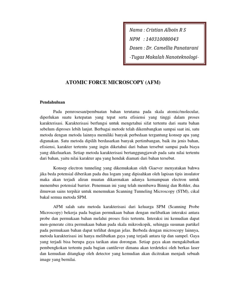 Atomic Force Micros | PDF